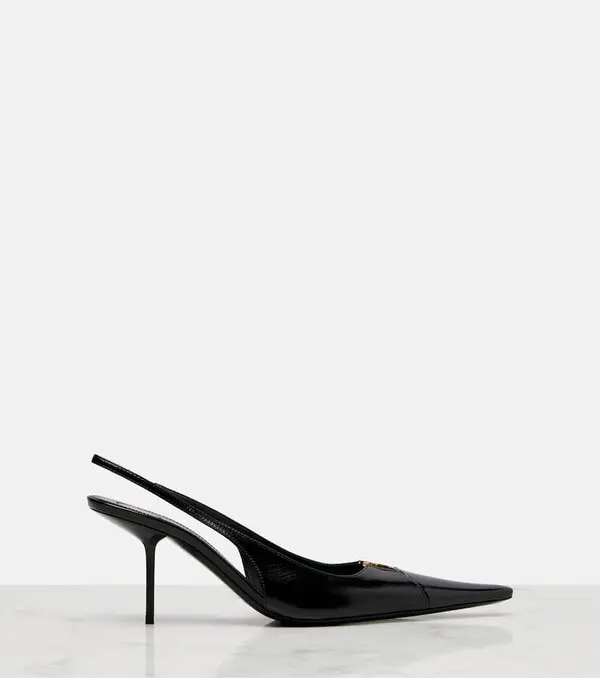 Saint Laurent Babylone Breteuil 75 Slingback Pumps - Black