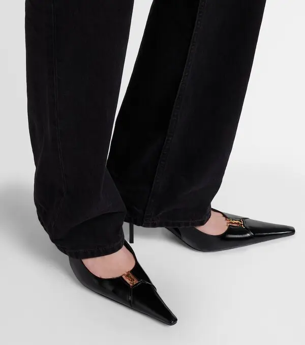 Saint Laurent Babylone Breteuil 75 Slingback Pumps - Black