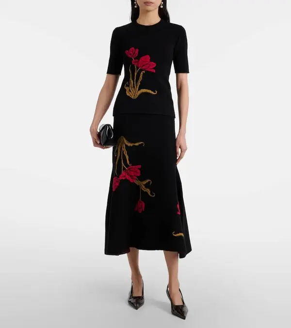Erdem Floral Jacquard Top