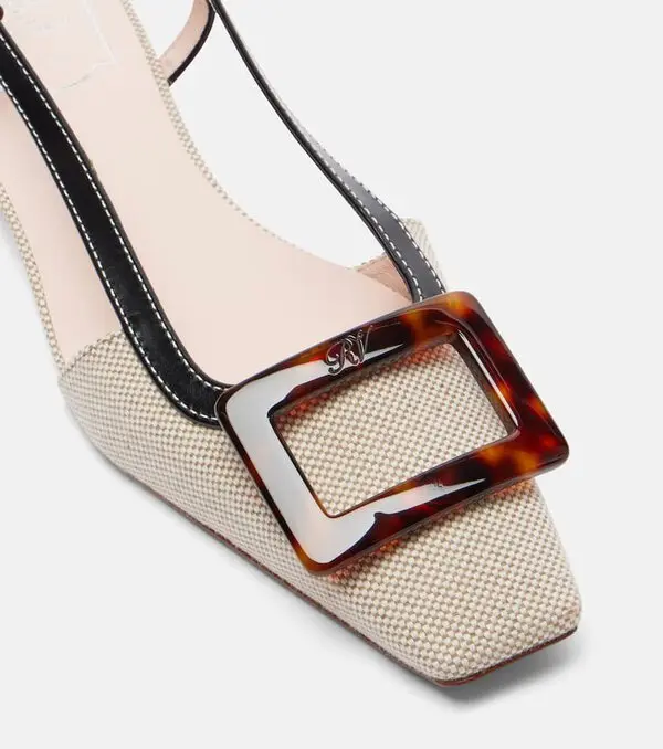 ROGER VIVIER Belle Vivier 25 Slingback Pumps - Beige