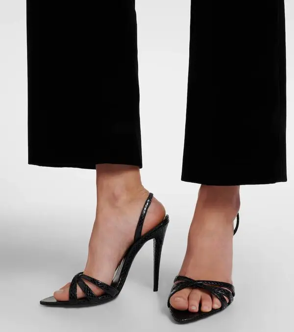 Saint Laurent Kate Leather Slingback Sandals