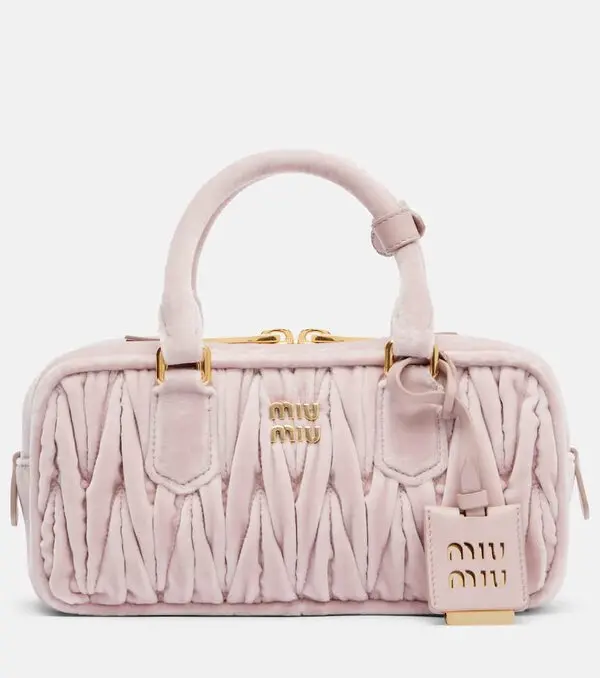 Miu Miu Arcadie Small Suede Top-handle Bag