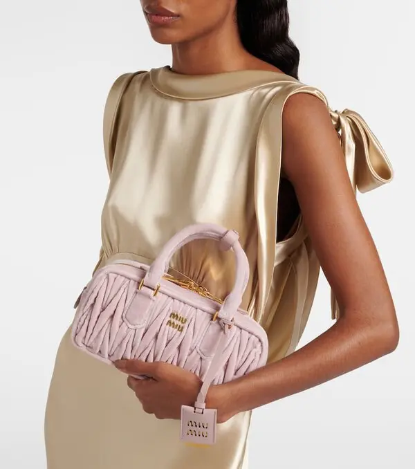 Miu Miu Arcadie Small Suede Top-handle Bag