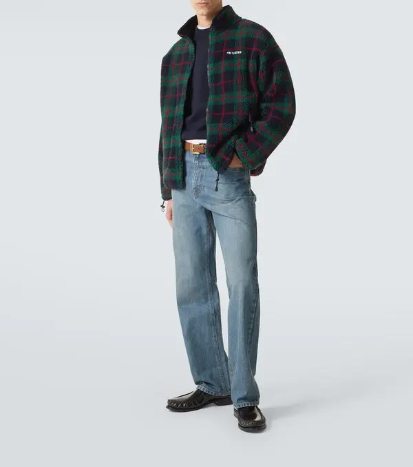 Miu Miu Checked Teddy Jacket