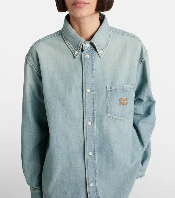 Miu Miu Logo Chambray Shirt