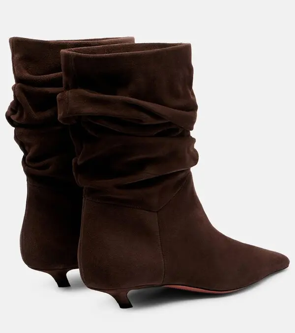 Amina Muaddi Jamie 25 Suede Ankle Boots