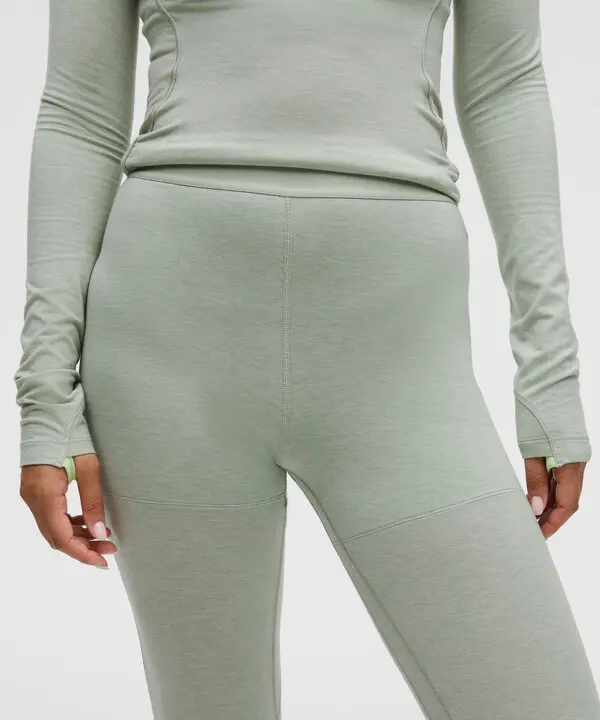 Lululemon Wool-blend Base Layer Tight - Fog Green/lemongrass