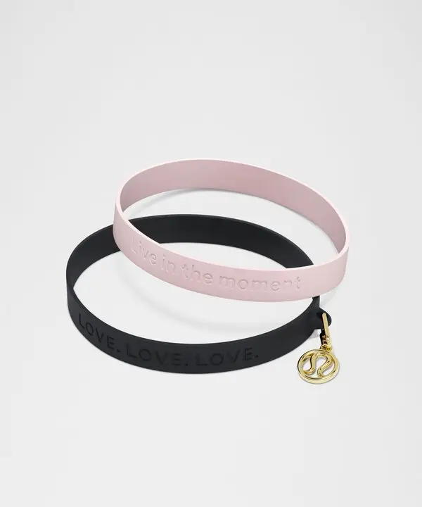 Lululemon Back To Life Bottle Bands - Pink Pearl/black