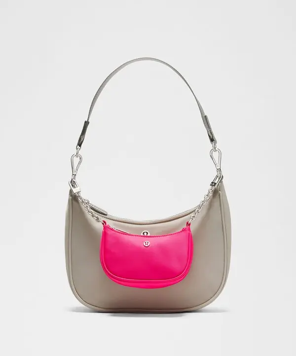Lululemon City Essentials Nano Shoulder Bag - Flamingo Fun/silver