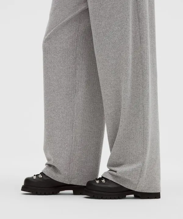 Lululemon Daydrift High-rise Wide-leg Trouser - Heathered Herringbone Heathered Black Dove Grey