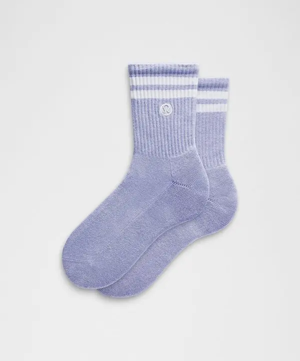 Lululemon Daily Essential Quarter Socks - Dusty Lilac/white