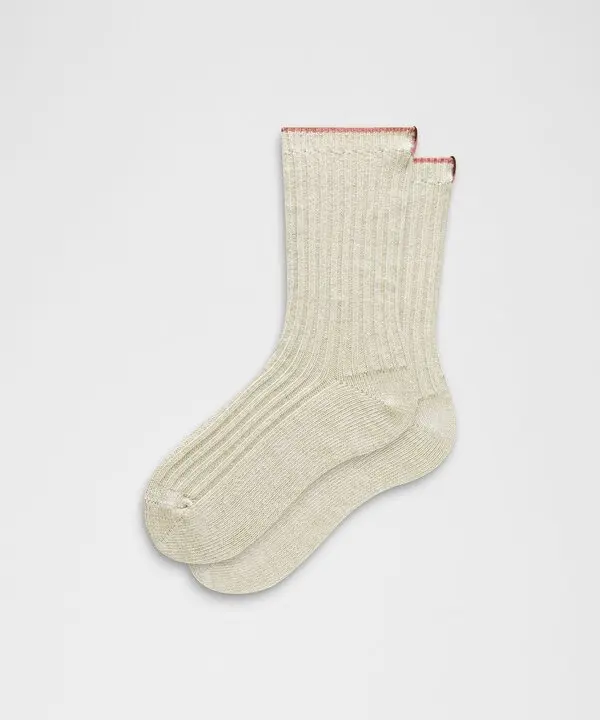 Lululemon Ragg Socks - Light Ivory Multi/red Clay