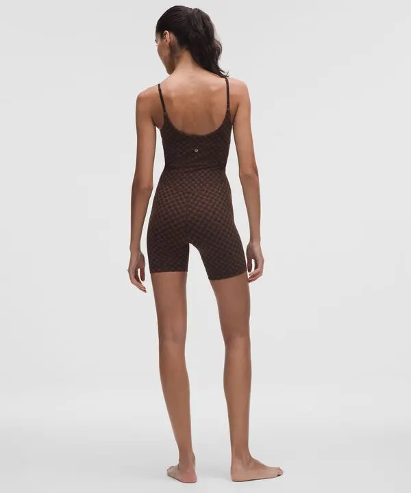 Lululemon Align™ Cami Bodysuit 6" Jacquard - Square Heart Jacquard Java Sequoia