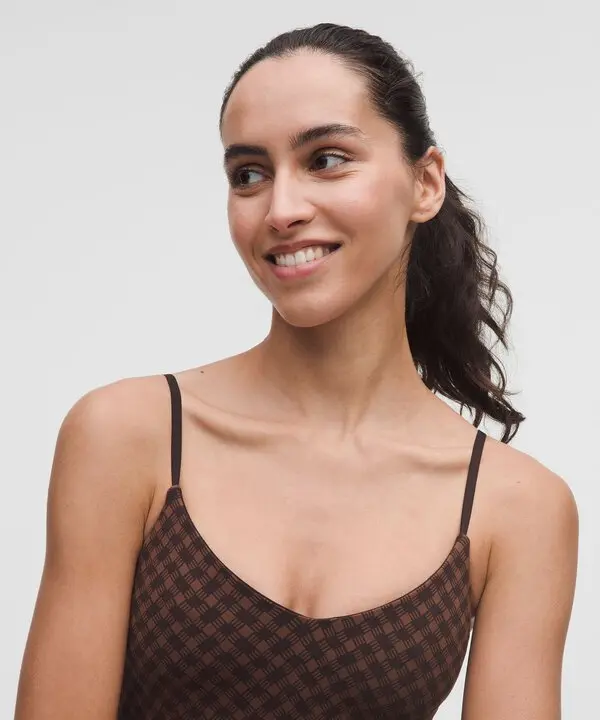 Lululemon Align™ Cami Bodysuit 6" Jacquard - Square Heart Jacquard Java Sequoia