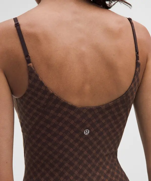 Lululemon Align™ Cami Bodysuit 6" Jacquard - Square Heart Jacquard Java Sequoia