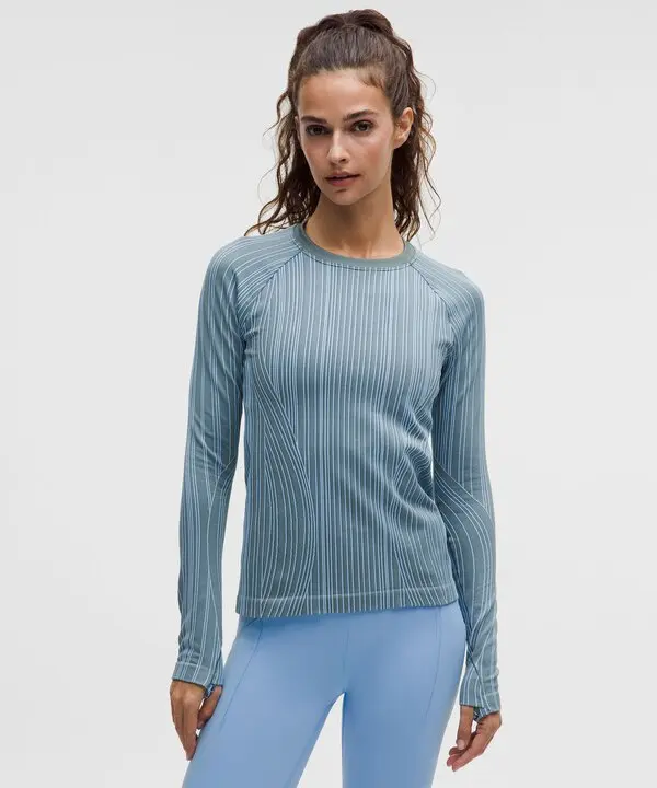 Lululemon Rest Less Variegated Ribbed Pullover - Contour Variegated Rib Sinatra Blue/steel Blue