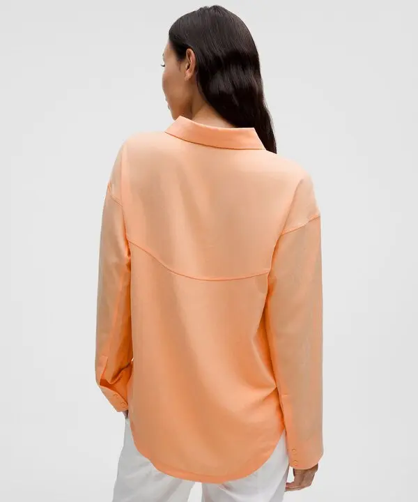 Lululemon Long Button-front Shirt - Peach Bellini