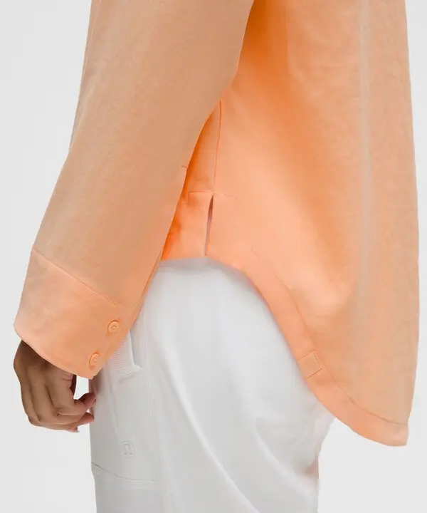Lululemon Long Button-front Shirt - Peach Bellini