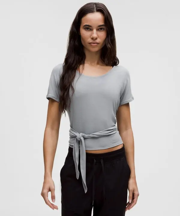 Lululemon Adjustable Tie Short-sleeve Shirt - Rhino Grey