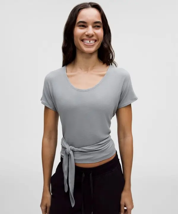 Lululemon Adjustable Tie Short-sleeve Shirt - Rhino Grey