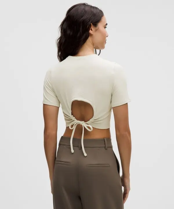 Lululemon Soft Ribbed Keyhole Short-sleeve Shirt - Bone