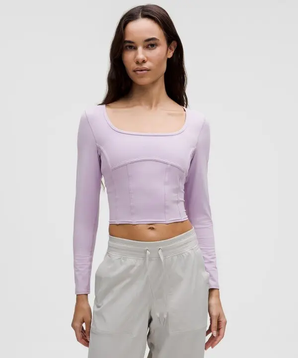 Lululemon Waist-seamed Nulu Long-sleeve Shirt - Lilac Ether