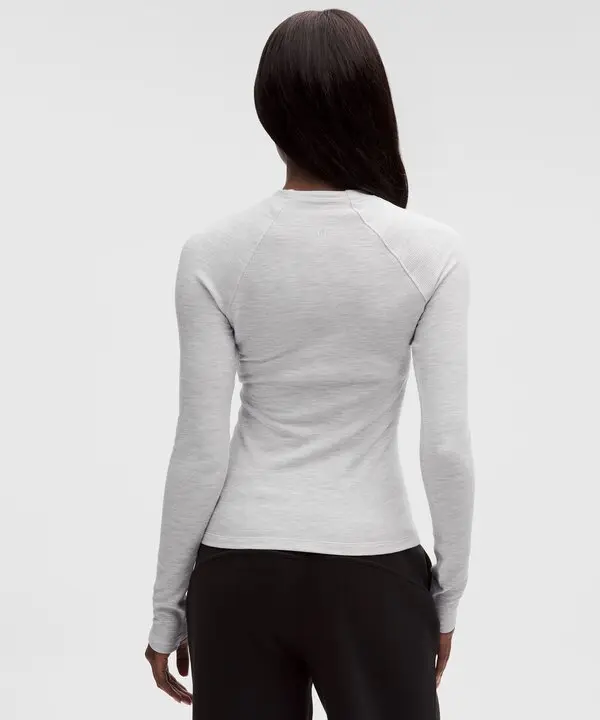Lululemon Waffle-knit Crewneck Base Layer - Heathered Core Ultra Light Grey