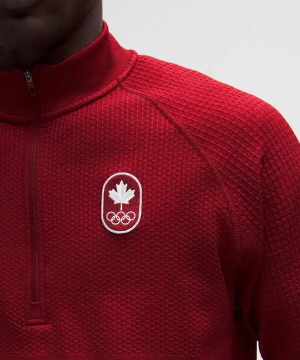 Lululemon Team Canada Engineered Warmth Half Zip - Dark Sport Red/dark Sport Red