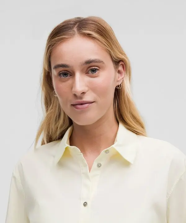 Lululemon Cropped Poplin Button-up Top - Zest