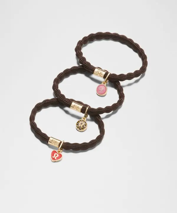 Lululemon Charm Hair Ties - French Press/gold