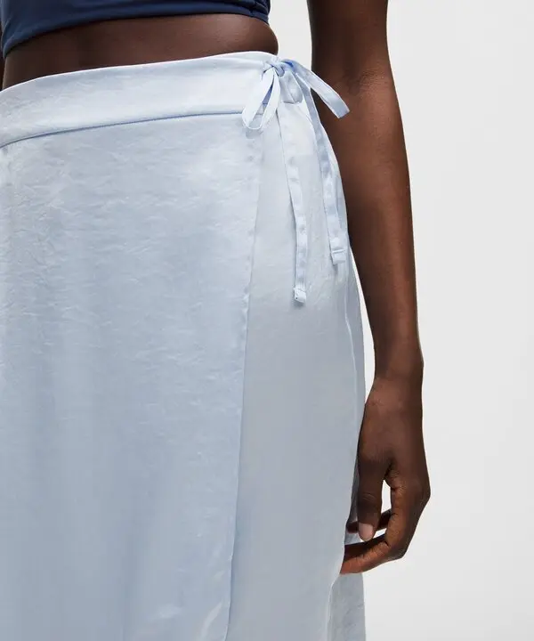 Lululemon Logo Bead Satin Waist-tie Midi Skirt - Windmill