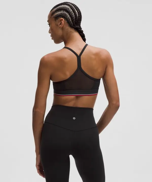 Lululemon Flow Y Mid-support Bra Logo - Black