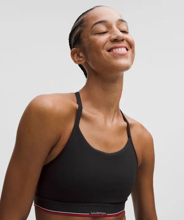 Lululemon Flow Y Mid-support Bra Logo - Black