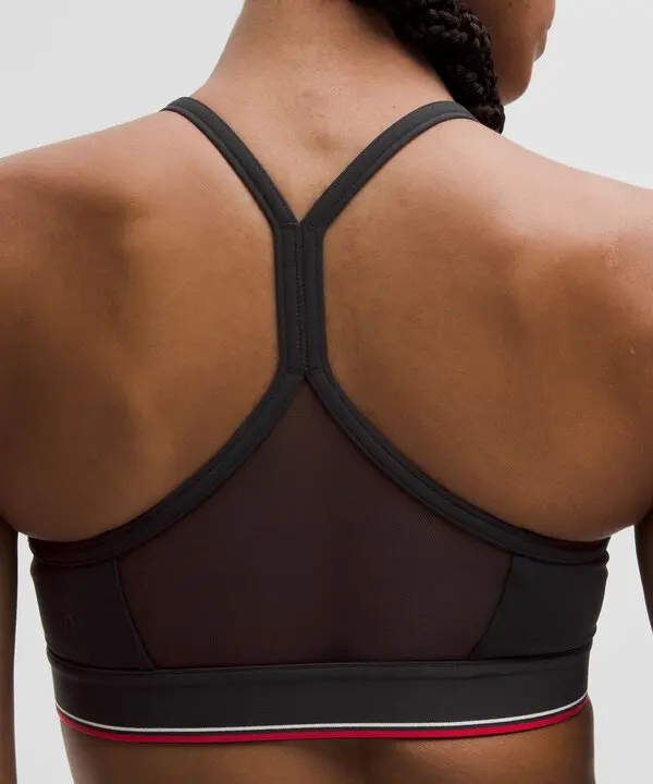 Lululemon Flow Y Mid-support Bra Logo - Black
