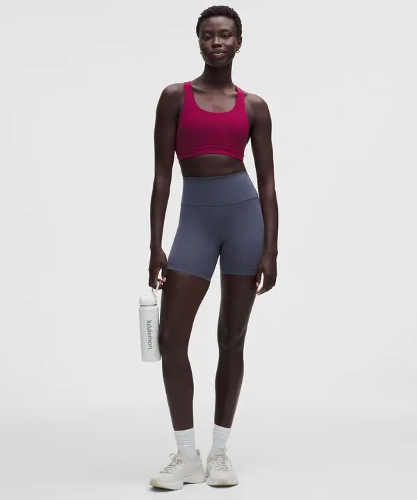 Lululemon Wunder Train Mesh-back Bra - Raspberry Rave
