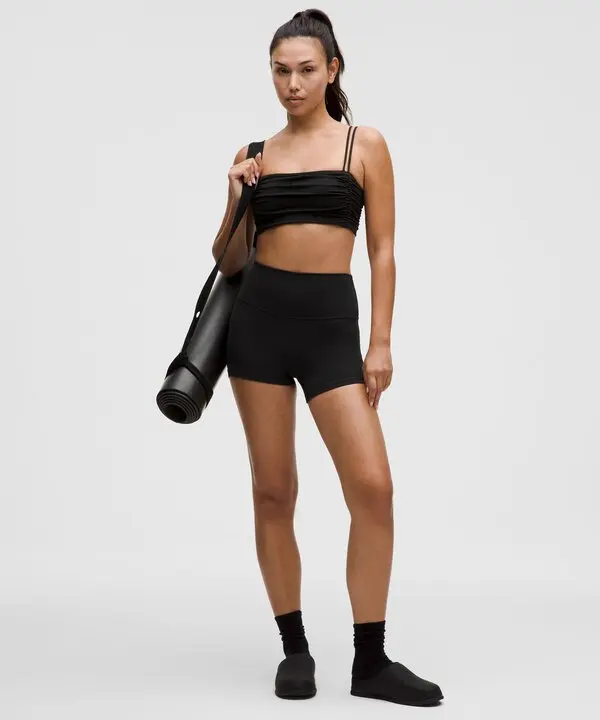 Lululemon Ruched Yoga Bra Shimmer - Black