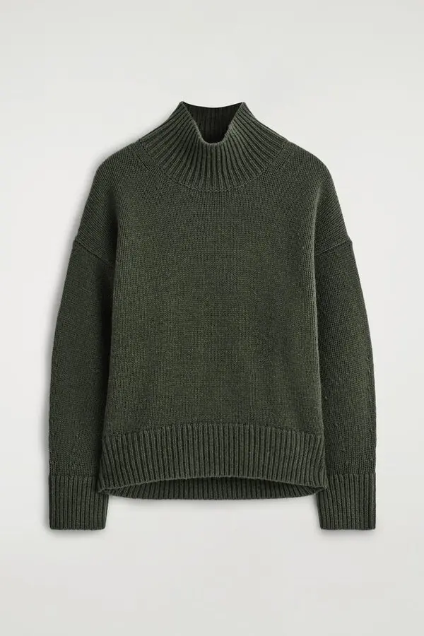 Cos Chunky Mock-neck Wool Sweater - Green