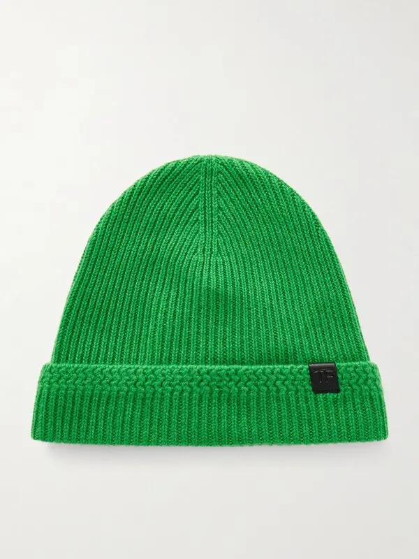 TOM FORD Ribbed Cashmere Beanie - Green