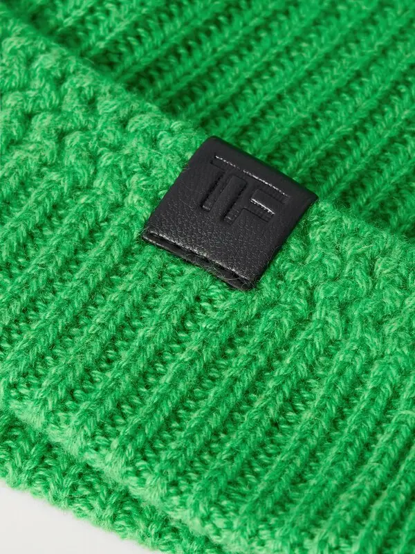 TOM FORD Ribbed Cashmere Beanie - Green