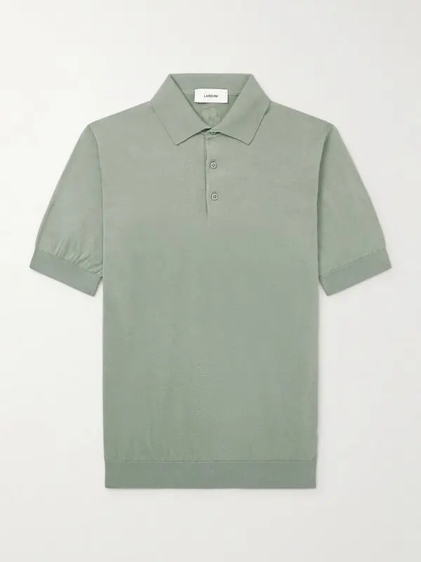 LARDINI Cotton Polo Shirt - Green