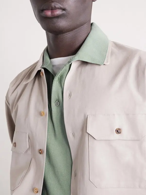 LARDINI Cotton Polo Shirt - Green