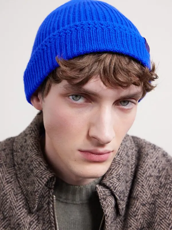 TOM FORD Cashmere Ribbed Beanie - Blue