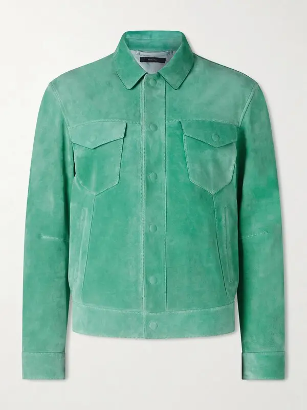TOM FORD Slim-fit Suede Jacket - Green