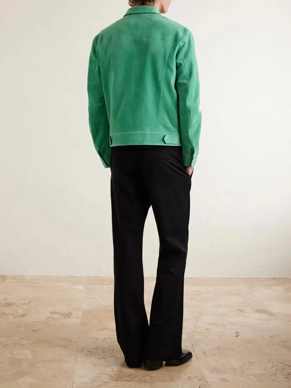 TOM FORD Slim-fit Suede Jacket - Green