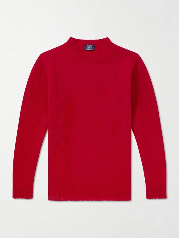 William Lockie Virgin Wool Crewneck Sweater - Red
