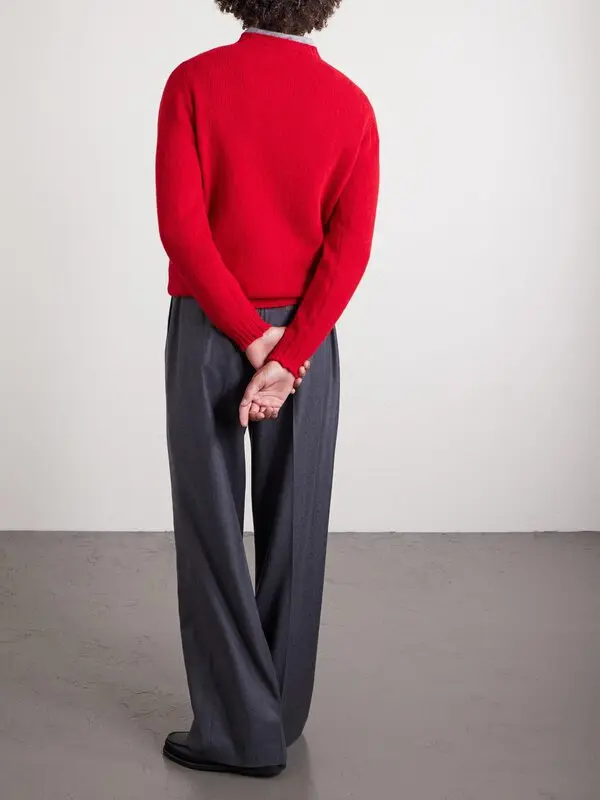 William Lockie Virgin Wool Crewneck Sweater - Red