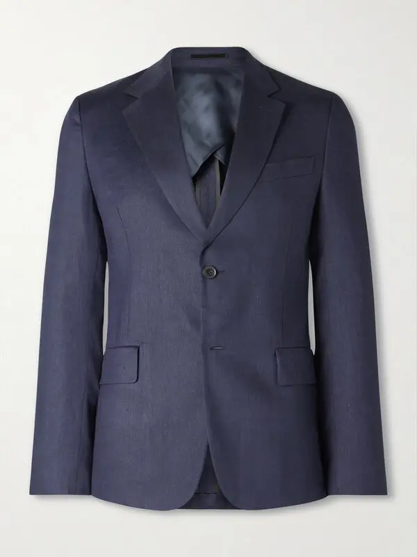 Paul Smith Slim-fit Linen And Virgin Wool-blend Suit Jacket - Blue