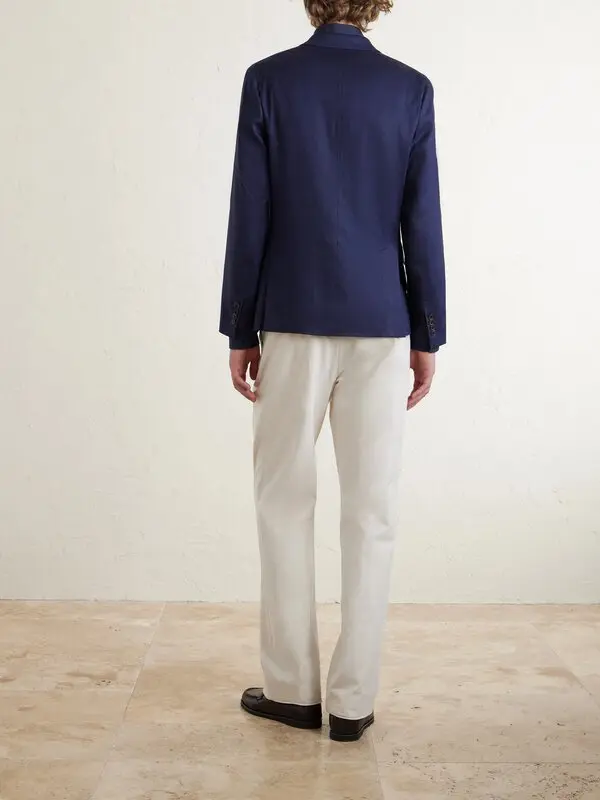Paul Smith Slim-fit Linen And Virgin Wool-blend Suit Jacket - Blue