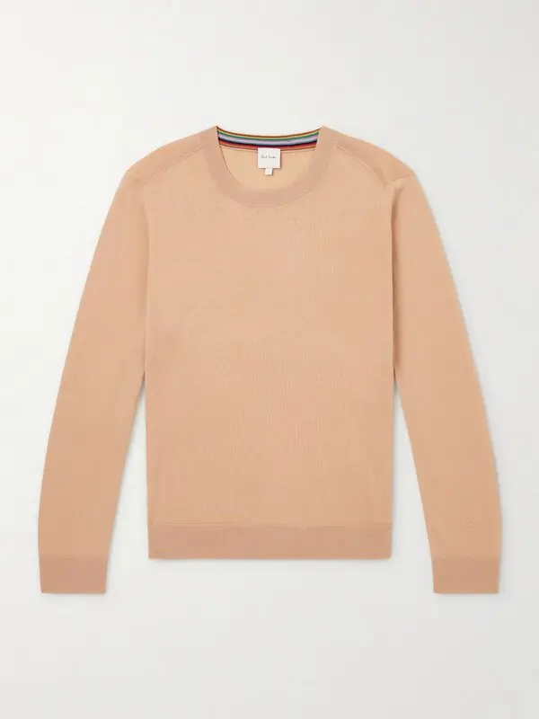 Paul Smith Logo-embroidered Merino Wool Sweater - Neutrals