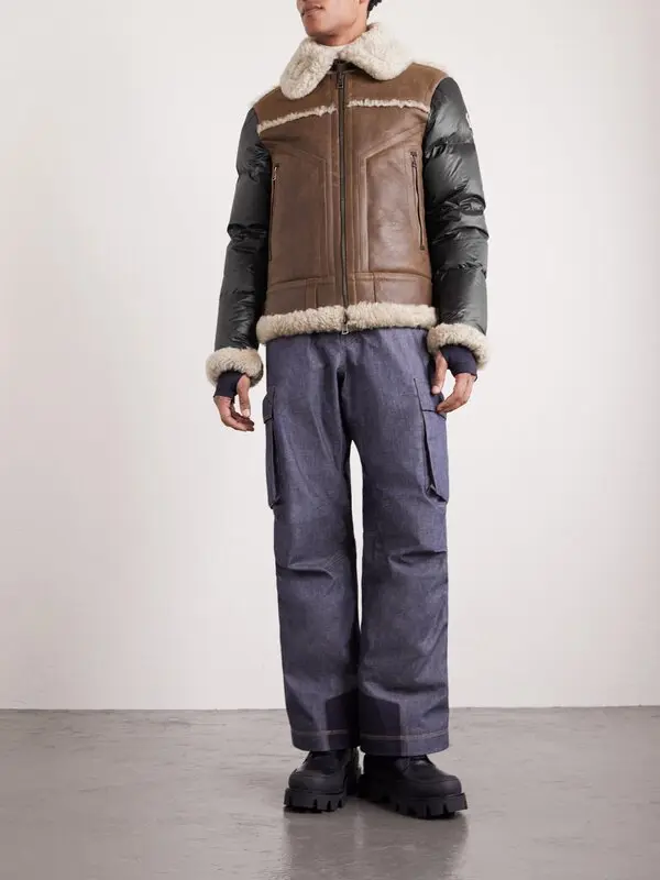 Moncler Argens Padded Shearling And Shell Jacket